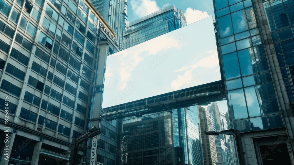 Outdoor billboard advertisement mock-up background of buildings in big ...