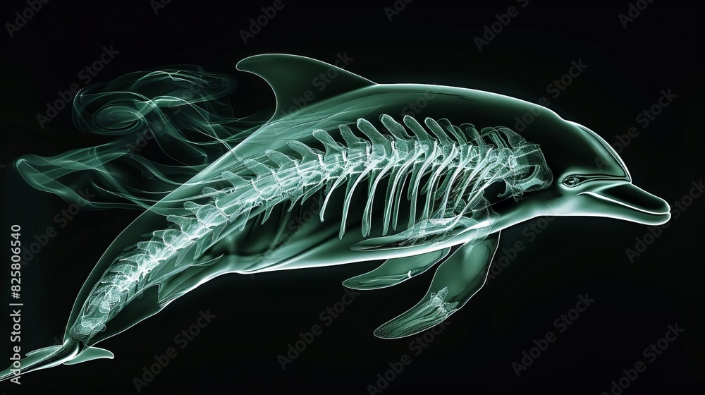 X-ray film of a dolphins fin detailing bone structure and alignment. X Ray Picture With dolphin ...