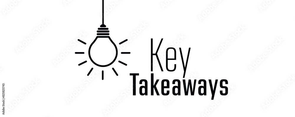 Key takeaways text on white background Stock Vector | Adobe Stock