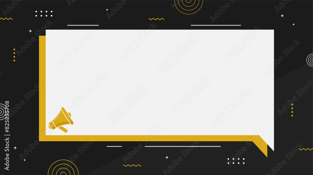professional yellow and black announcement template with megaphone and ...
