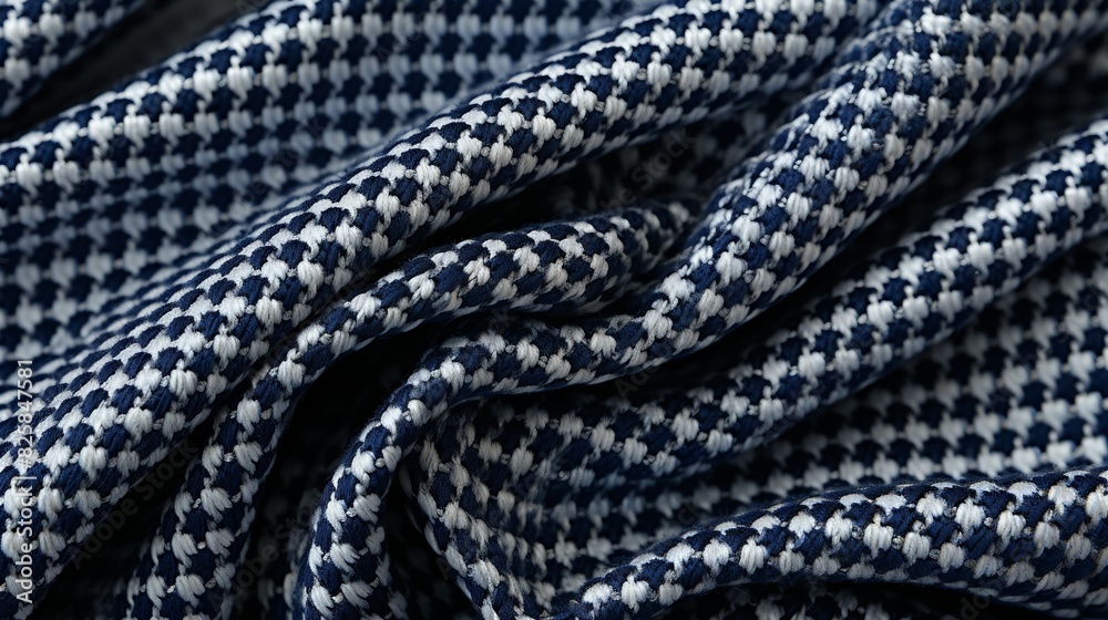 Houndstooth fabric pattern in bold navy and white, creating a striking ...