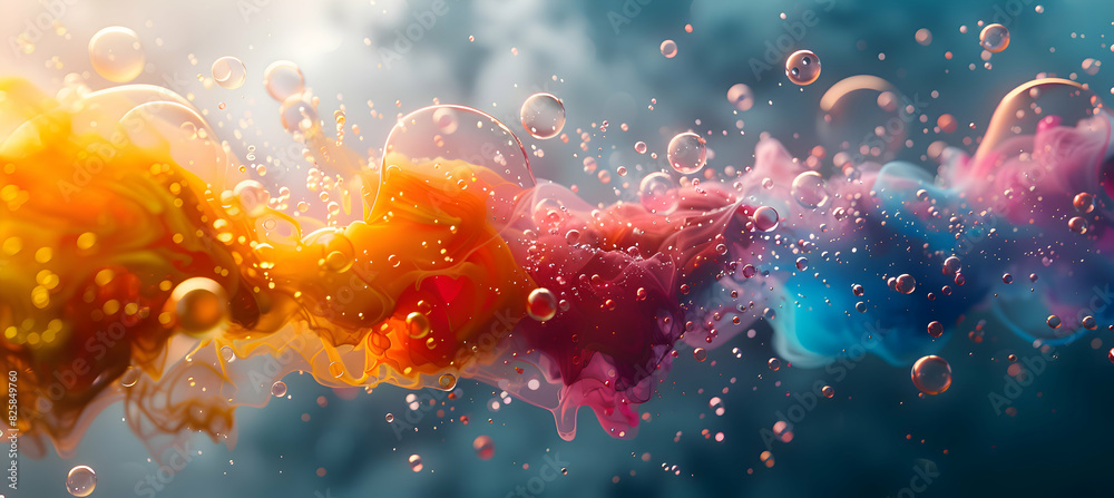 An energetic creative brainstorming session with idea bubbles and mind ...