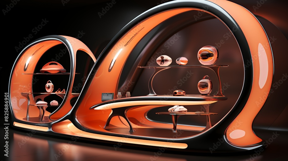 Futuristic product display illustration with sleek modern shapes and ...
