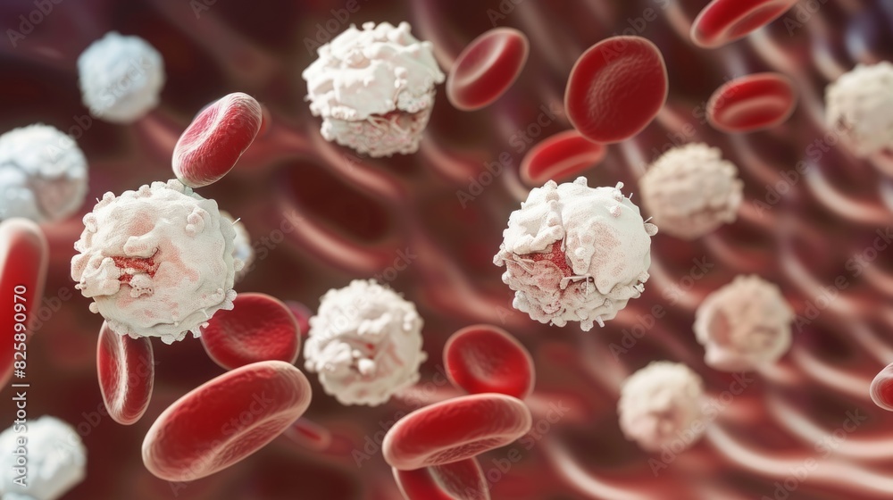 High resolution view of human blood circulation. Shows red blood cells ...