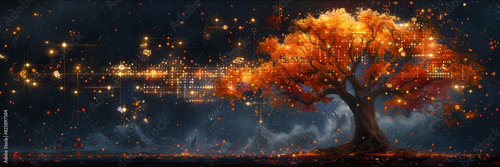 An intuitive tree diagram showcasing hierarchical structures, with ...