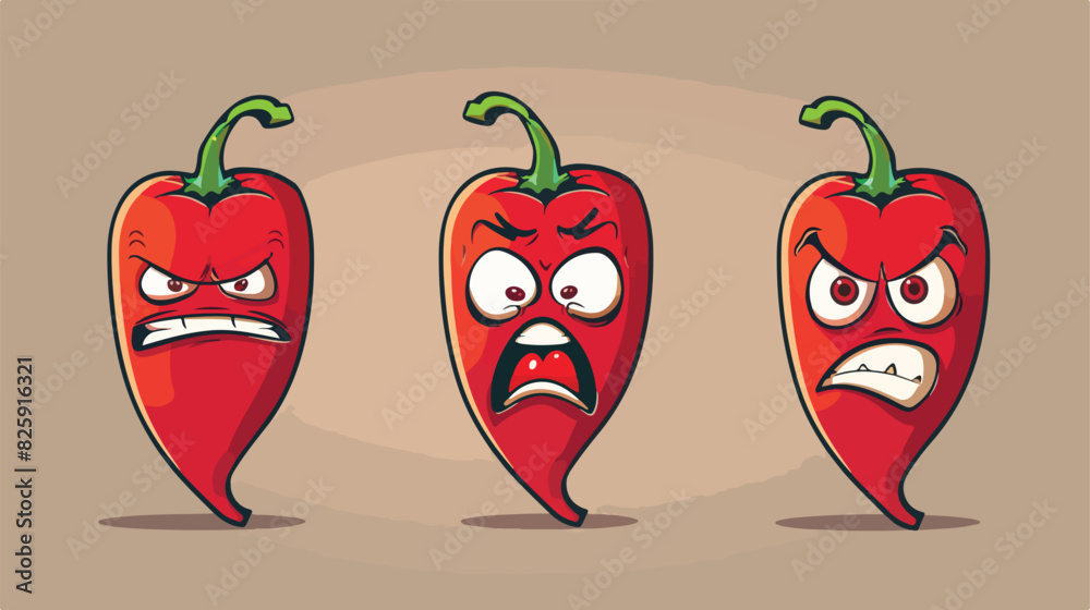 Angry hot pepper mascot. Funny cartoon chili Cartoon Stock Vector ...