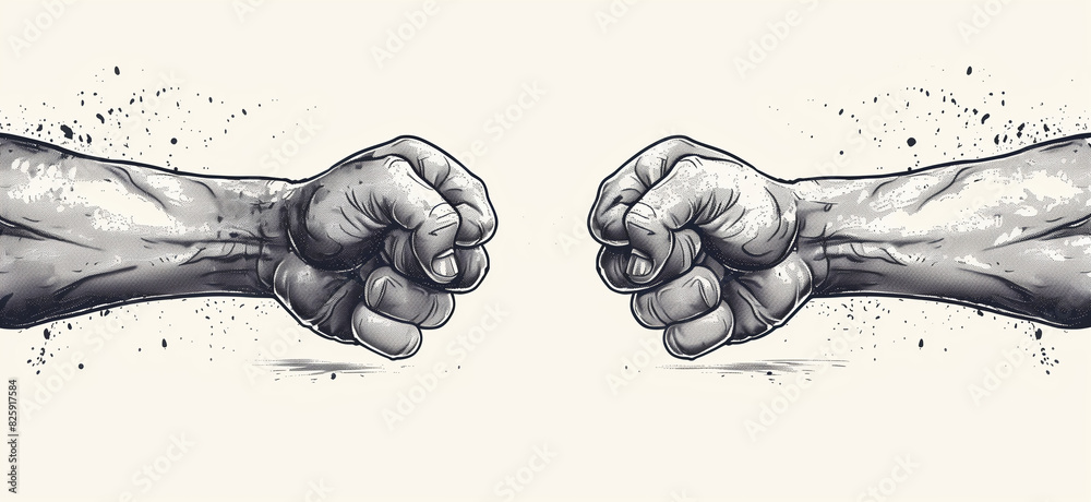 simple black and white of two hands, on a white background, no shadows ...