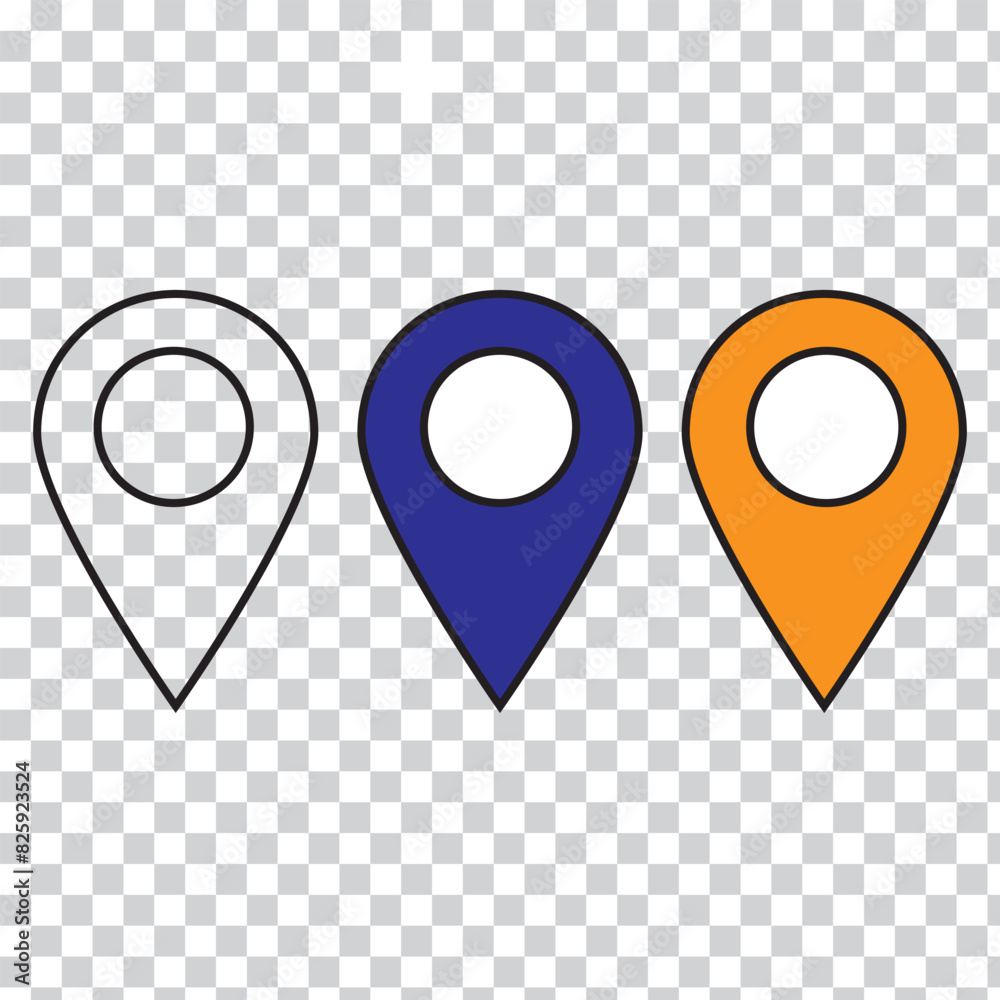 Vektorová grafika „location pin icon on transparent. map marker sign ... Vektorová grafika „location pin icon on transparent. map marker sign ...