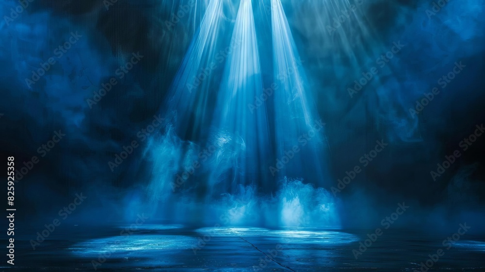 Mystical dark blue spotlight background, perfect for dramatic or ...