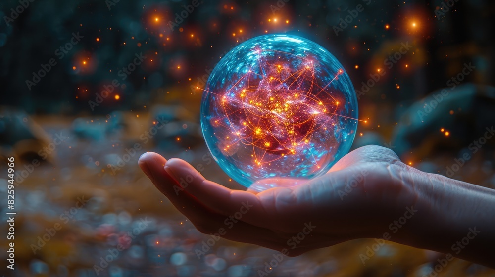 Quantum physics, quantum particles energy catch, atom particles ...