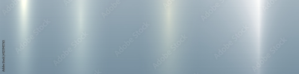 Brushed silver metal texture with reflection. Stainless steel ...