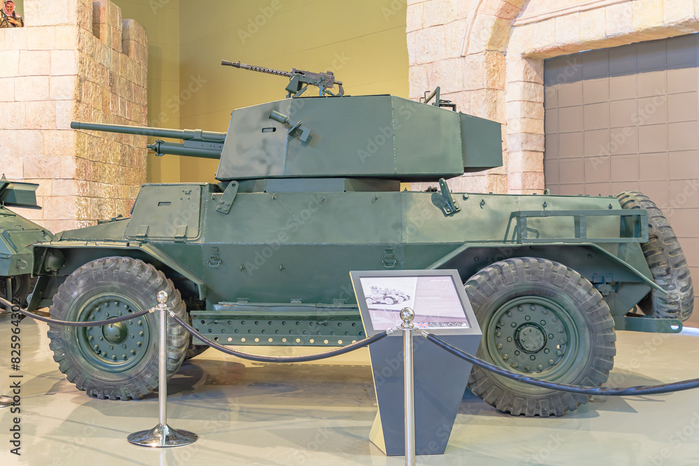 Royal Tank Museum, Amman, Jordan - May 4, 2024: Restored British Marmon ...