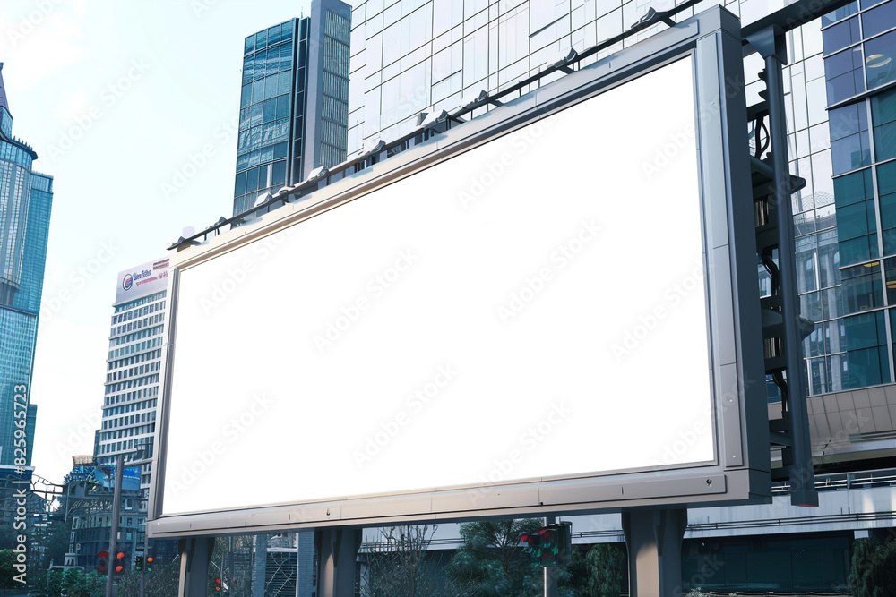 Ultra realistic 3D render of a metropolitan subway billboard, blank ...
