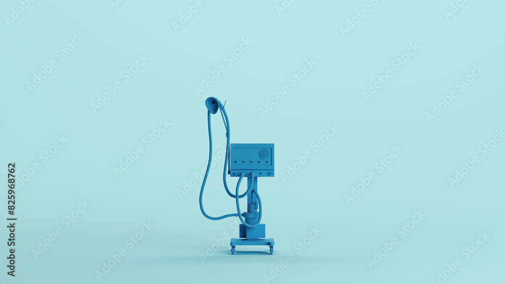 Blue medical device equipment hospital machine oxygen mask pale ...