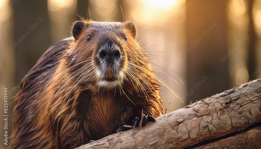 Animals one beaver looking straight up at the camera in a big close up ...