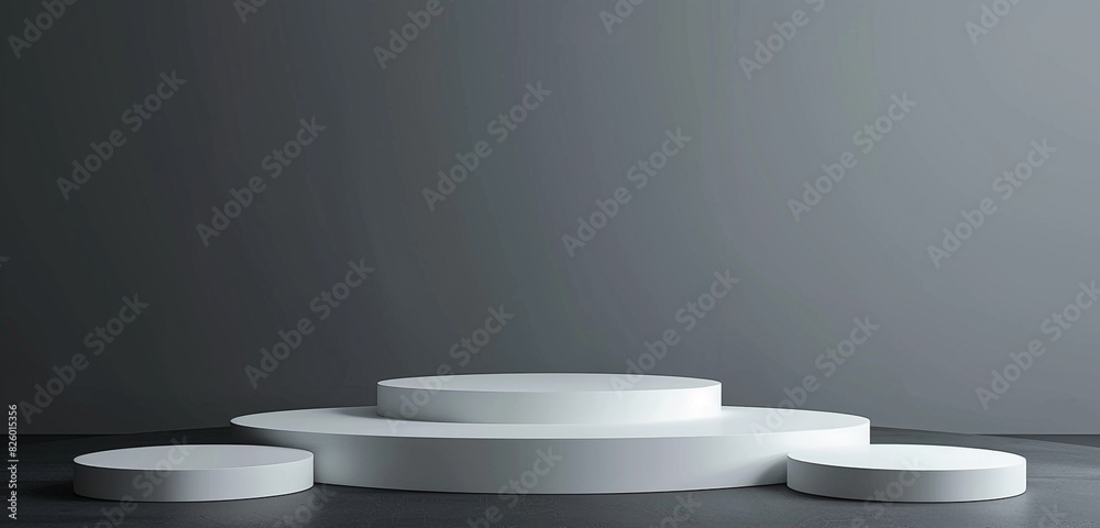 Realistic 3D render of a blank modern simple podium in multiple camera ...