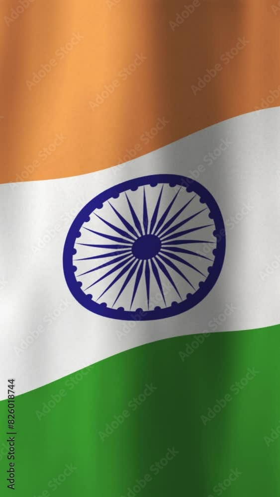 Waving Flag of India, Vertical Fill Video, HD Animated Background ...