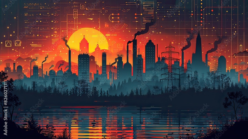 Climate change infographic, greenhouse gas sources, global impact ...