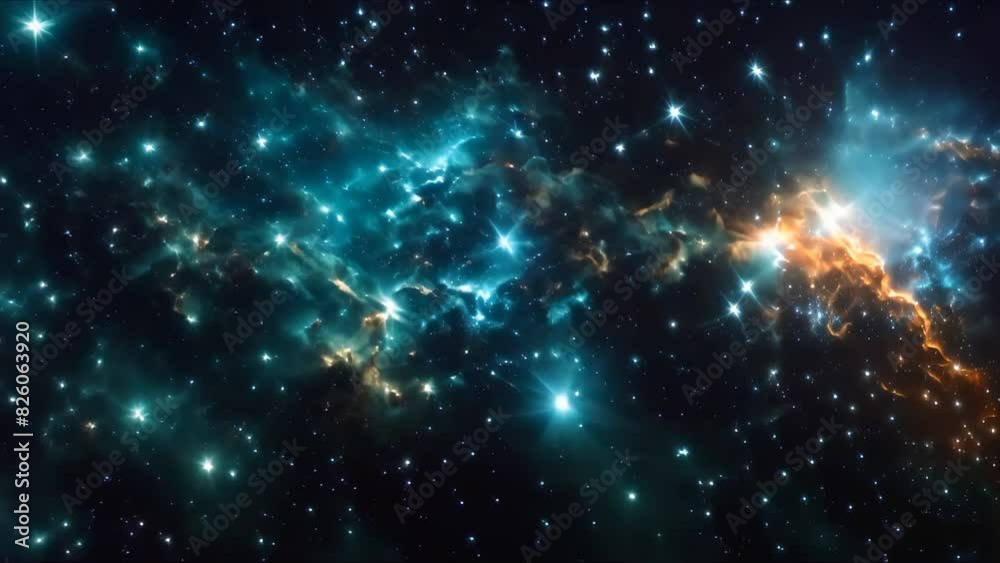 D HDRI Map of Interstellar Cloud with Stars, Nebula, and Gas. Concept ...