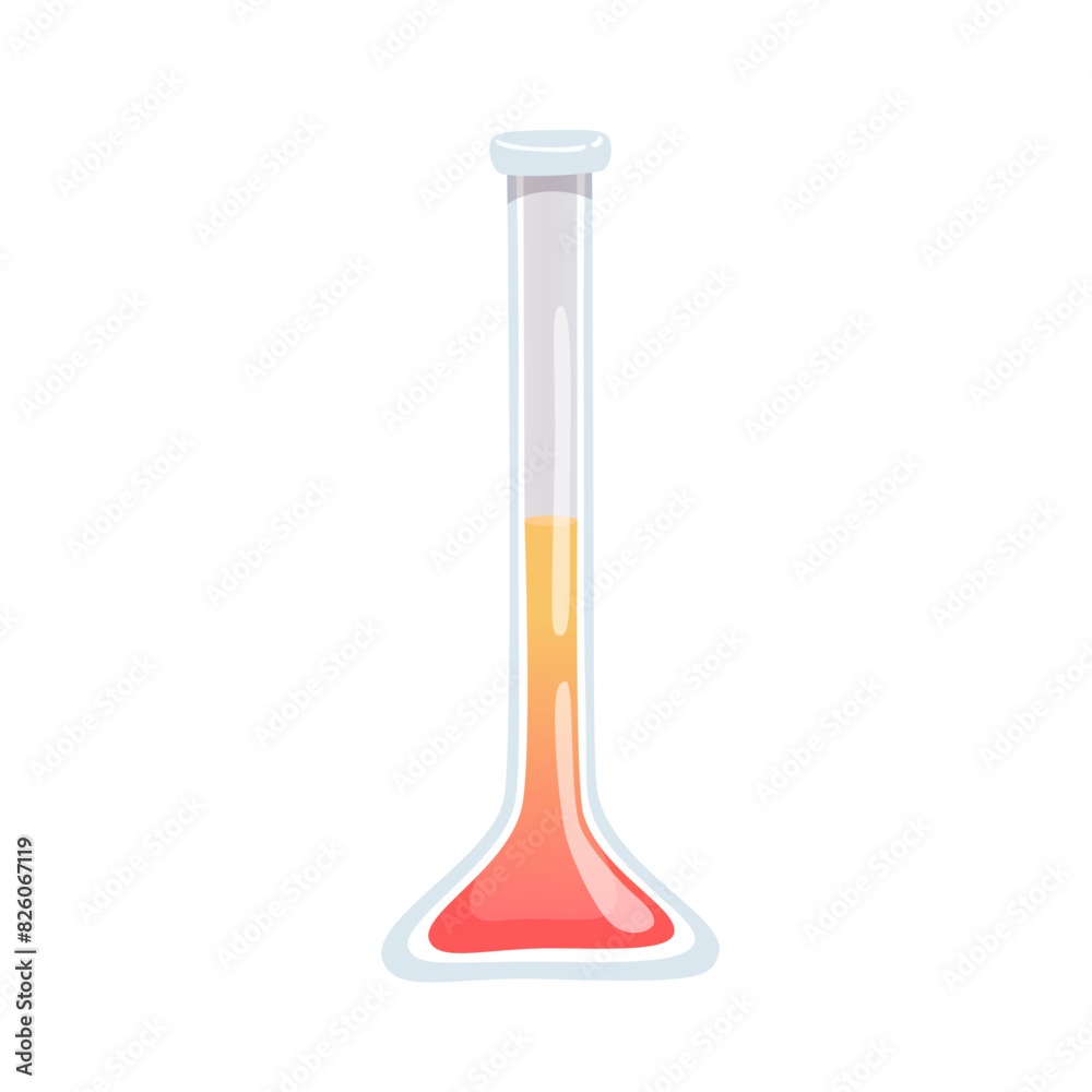 Laboratory glass beaker vector illustration. Lab chemistry test. Flask ...