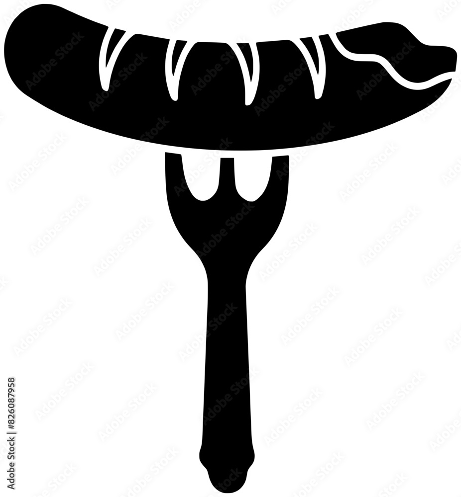 food illustration spoon silhouette fork logo sausage icon restaurant ...