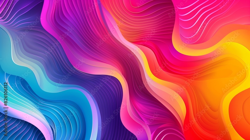 ภาพประกอบสต็อก Color gradient background design. Vibrant, dynamic color ...
