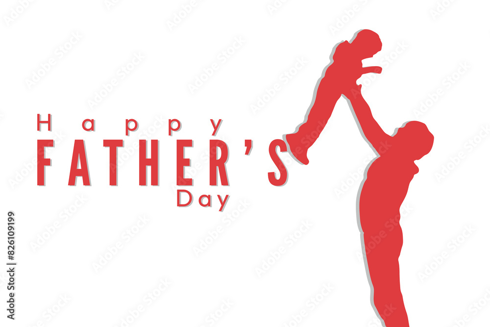 Father day, happy fathers day design with white background and red ...
