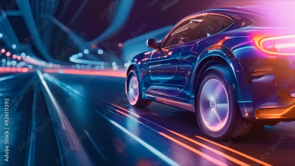 Enhanced safety features for self-driving cars on highways with blue ...