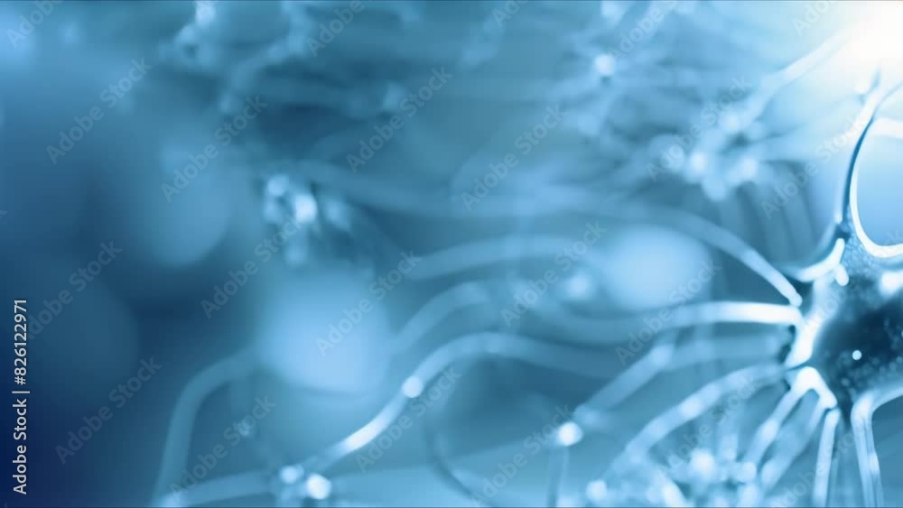 Blue Neuron Banner: Showcasing Brain Synapses and Biology Theme in a ...