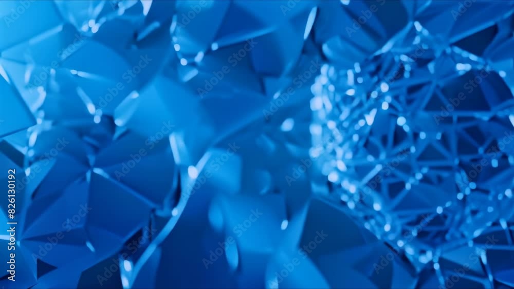 Blue digital shield of data particles protects against cyber attacks in ...