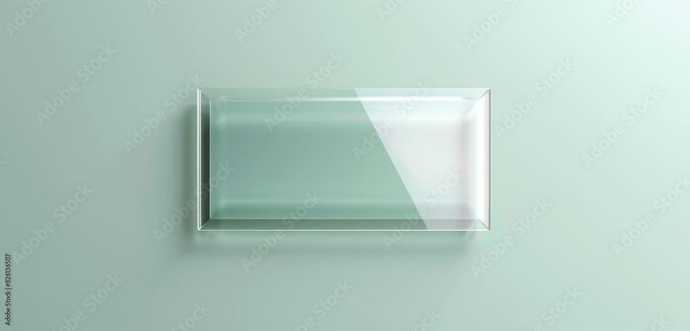 Acrylic name plate on a pale mint wall, isolated transparent background ...