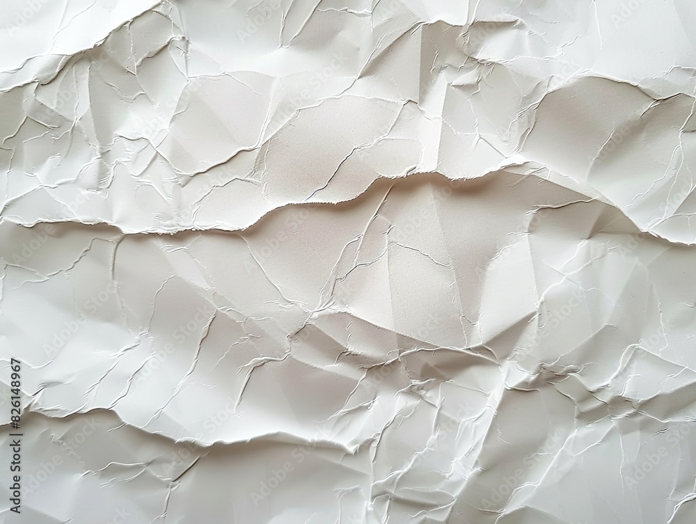 Detailed Closeup of Textured White Paper with Crumpled Edges and ...