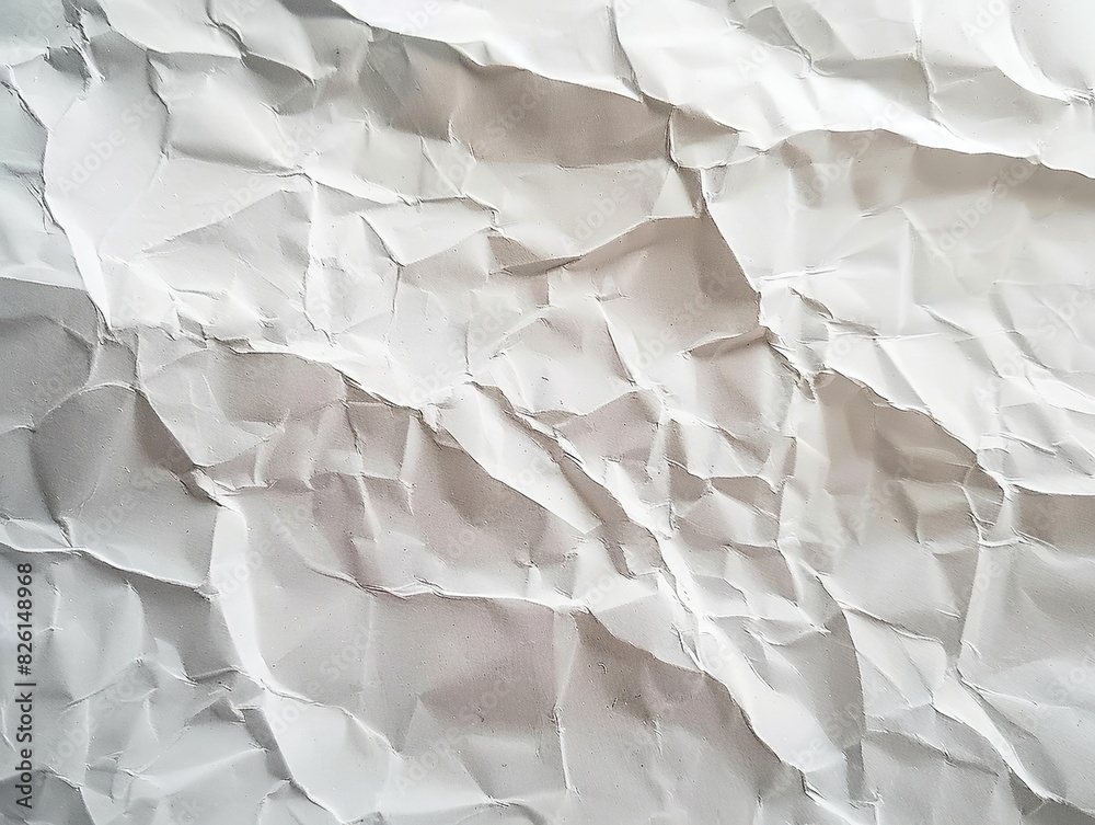 Detailed Closeup of Textured White Paper with Crumpled Edges and ...