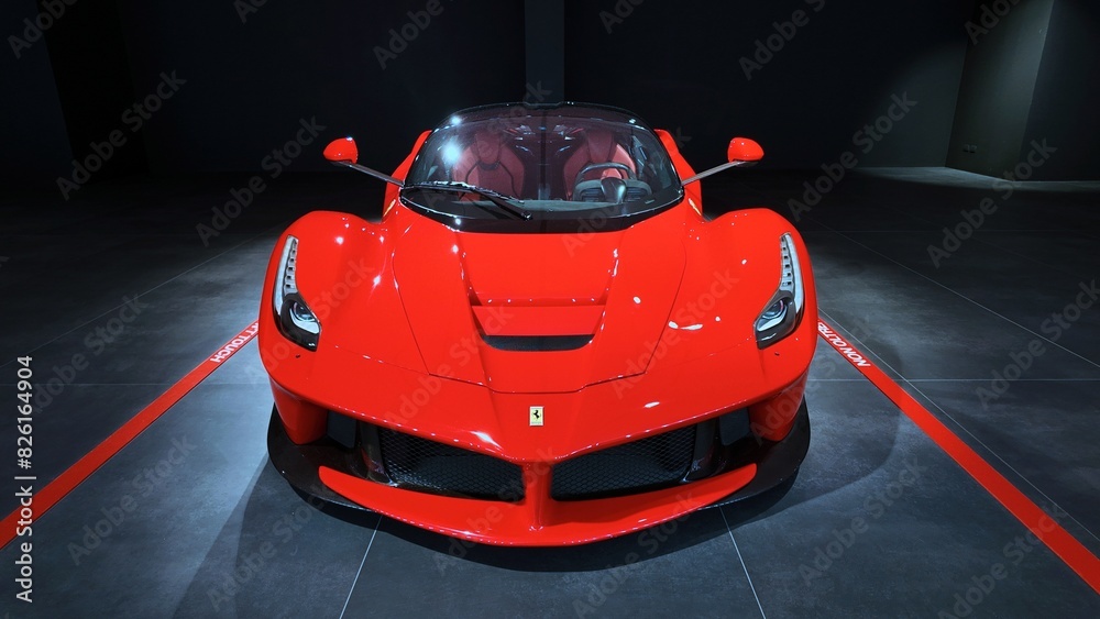 Ferrari racing cars on display at Ferrari museum in Maranello ...