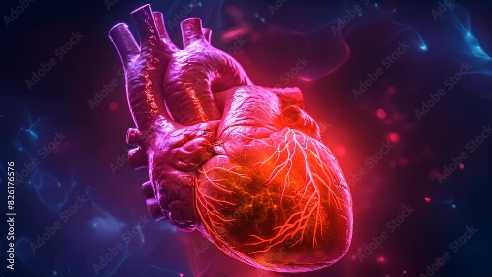 Detailed digital image of human heart highlighting structure and ...