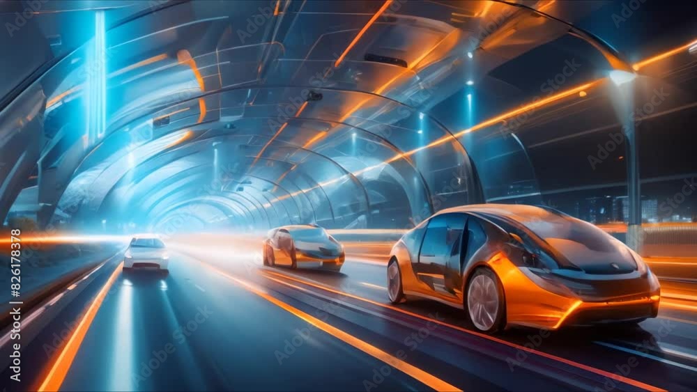 Futuristic transportation hub with smart ticketing and autonomous ...