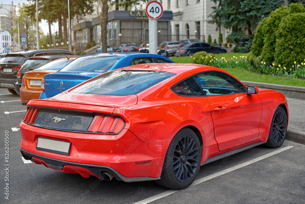 Minsk, Belarus. Apr 28, 2024. Ford Mustang 6th Generation parked at ...
