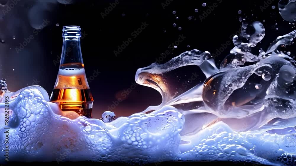 The title remains the same: "Exploding soda bottle creates foamy swirl ...