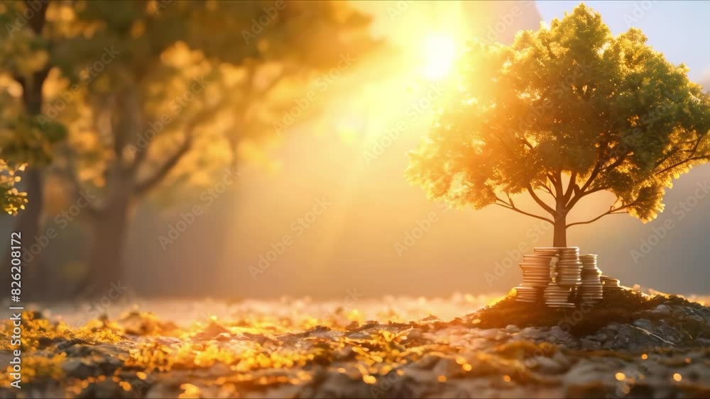 Symbol of sustainable investment and development: ESG Small tree with ...