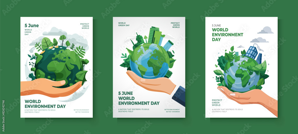 Bold and impactful World Environment Day poster design ideas. A hand ...