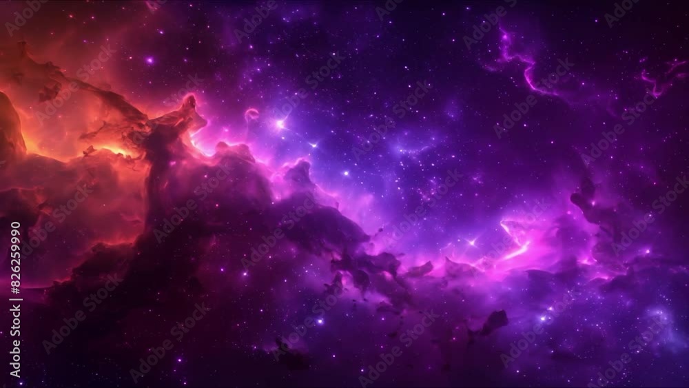 Vibrant cosmic background with corals star clusters nebulae and ...