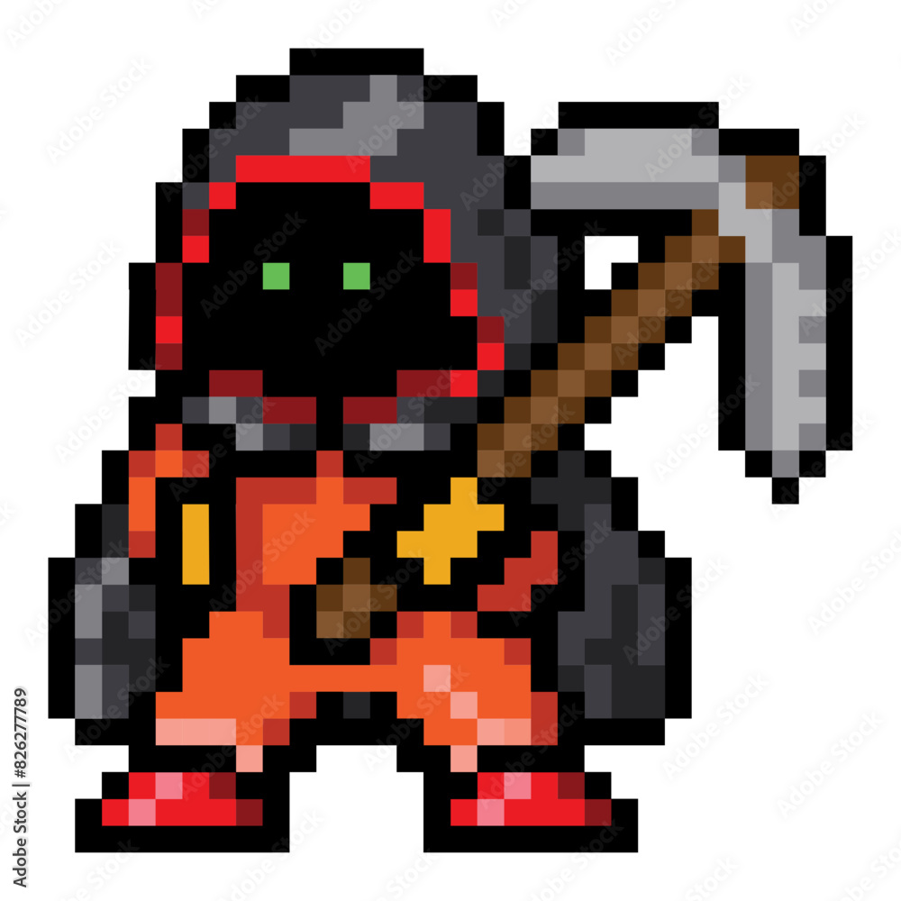 Game character dwarf, pixel graphics, 8 bits, vector image. Dwarf in ...