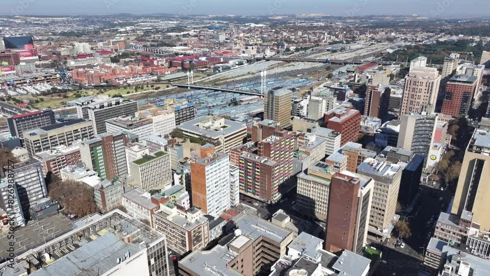 Mandela Bridge At Johannesburg In Gauteng South Africa. Downtown ...