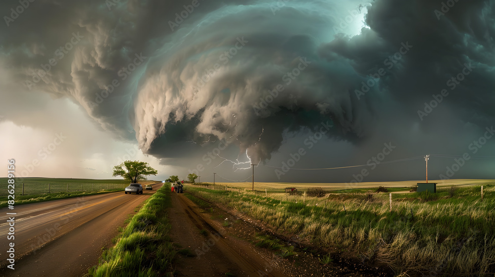 Monster supercell with developing wall cloud moves across central ...