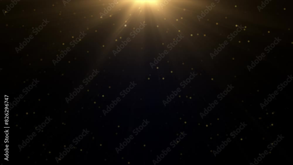 Loop top center gold optical lens flares shine with gold bokeh ...