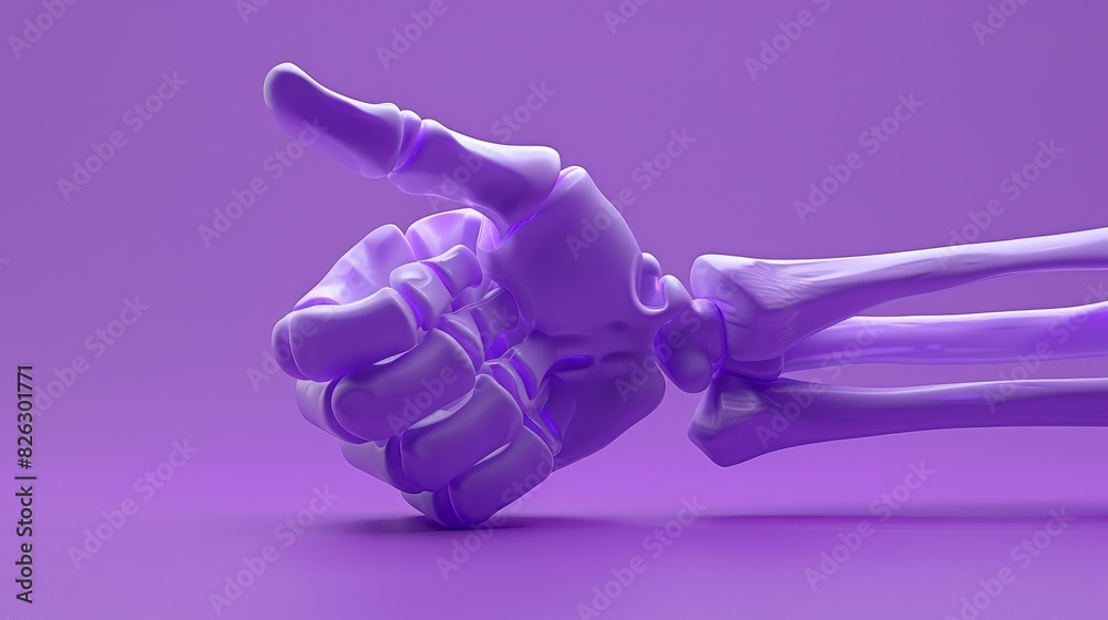 Abstract cartoon character with flexible boneless hand, thumb up ...