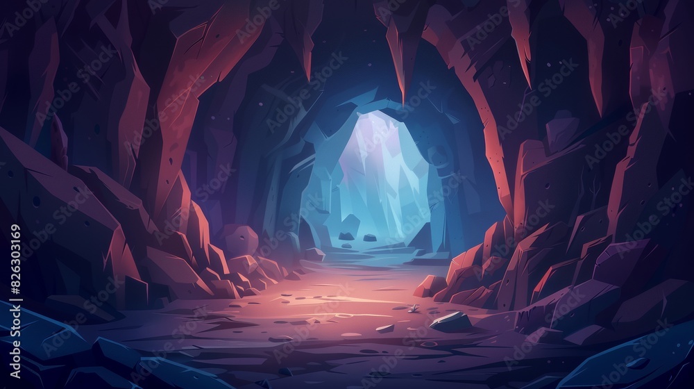 There is a path crossing the dark cave gameplay background that can be ...