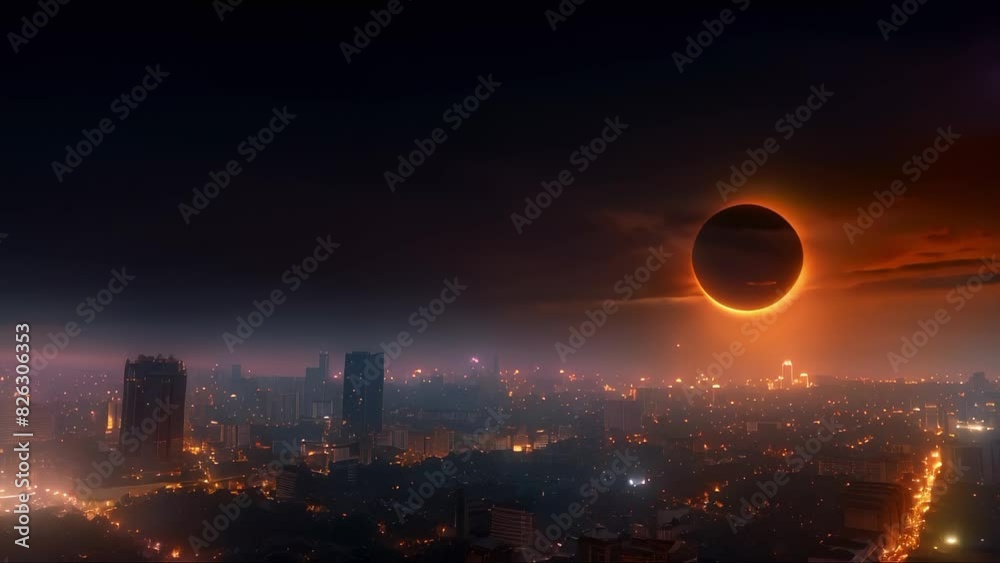 Rare hybrid solar eclipse creates futuristic holographic evening sky ...