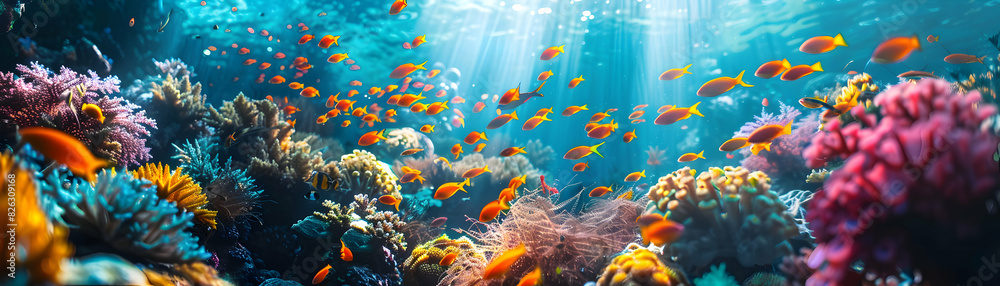 Photo realistic depiction of ocean conservation efforts for sustainable ...