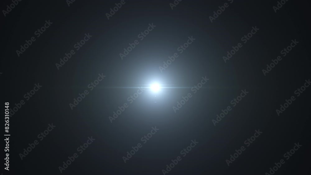 Abstract loop center glow white blue star optical shine light lens ...